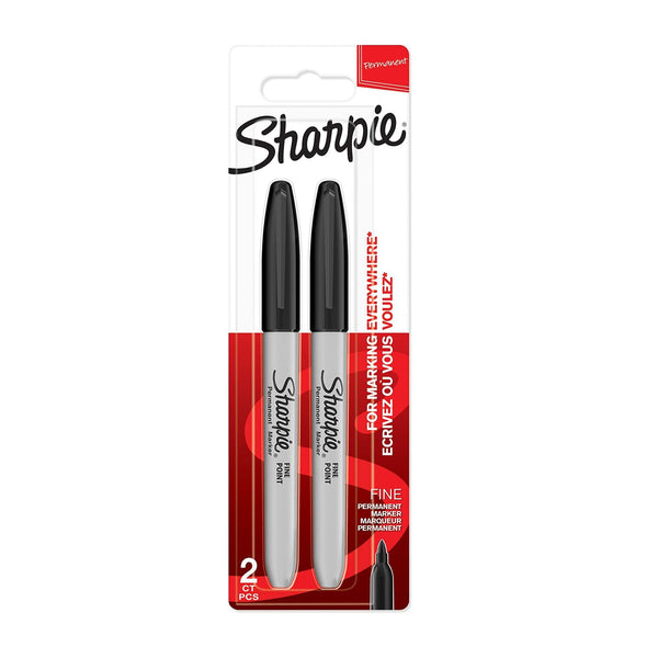 Sharpie Permanent Markers | Fine Point | Black | 2 Count - RangePlus