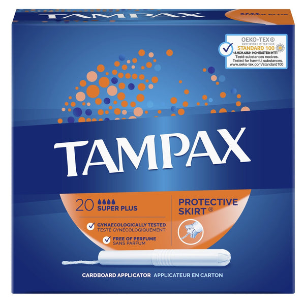 Tampax Super Plus Tampons 20 Pack Cardboard Applicator - RangePlus