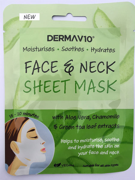 Derma V10 Face & Neck Mask Aloe Vera - RangePlus