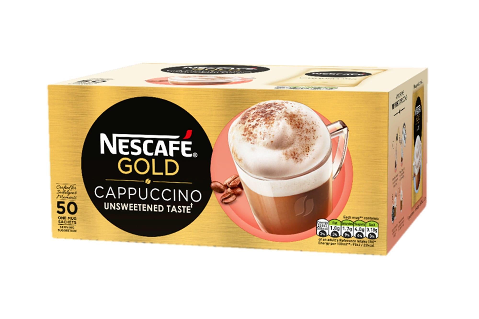 Nescafe gold Unsweetened Cappuccino Sachets 50 Sachets X14.2g - RangePlus