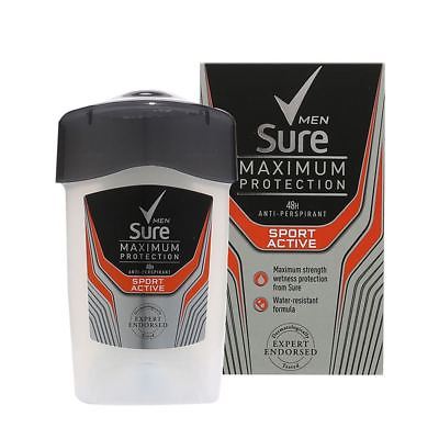 Sure Men Maximum Protection Active Antiperspirant Deodorant Cream 45ml ...